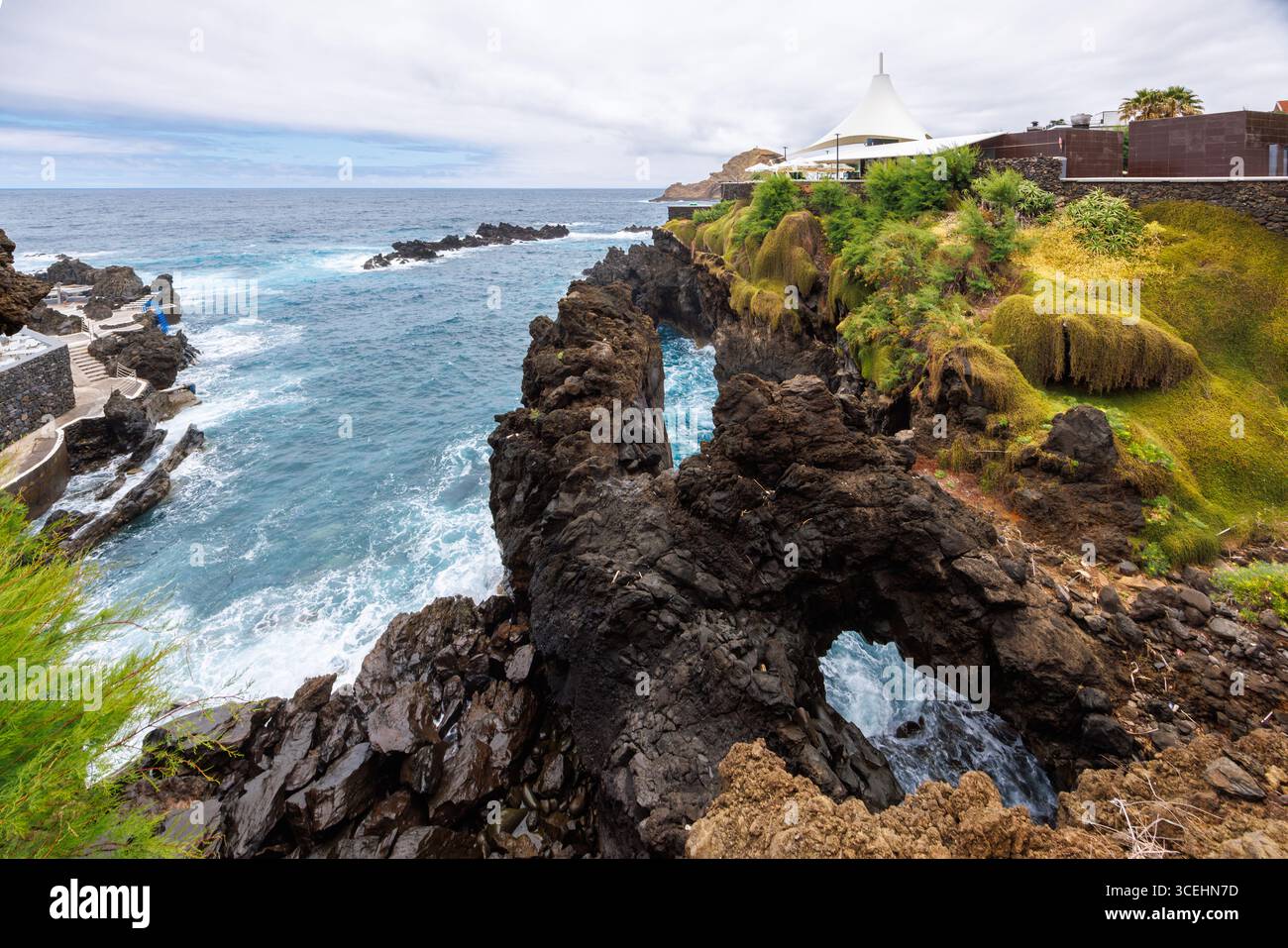 Porto Moniz, Madeira - July 7, 2025; Turquoise waters of the Atlantic ...