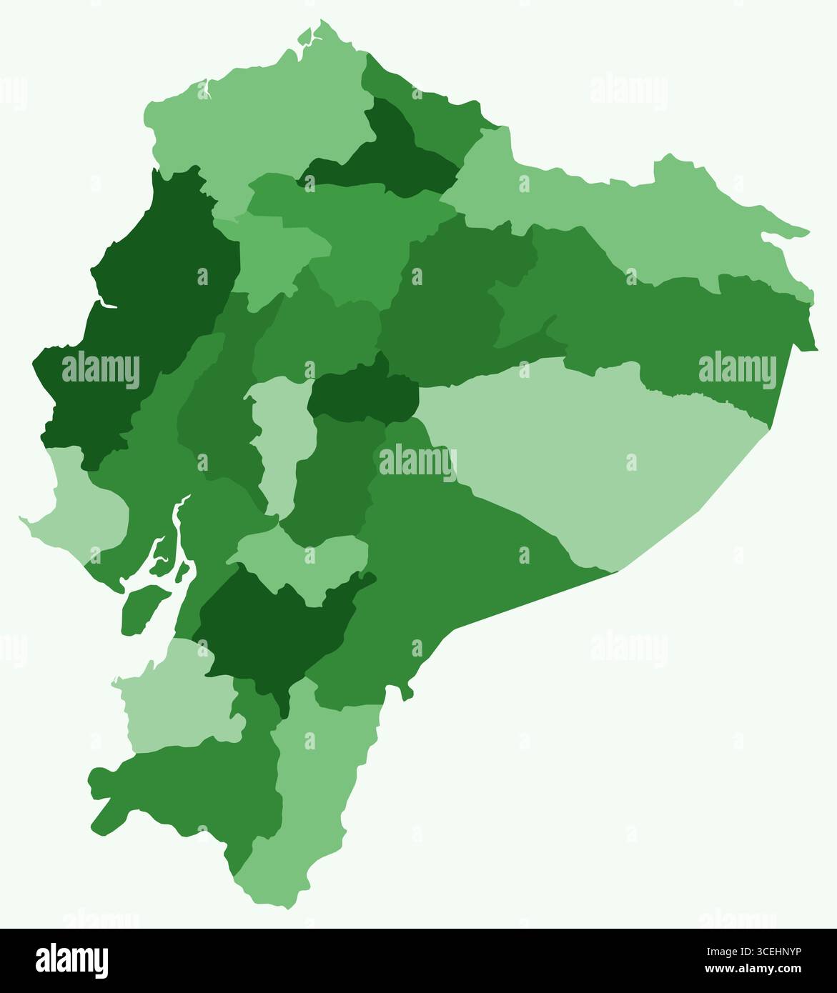 Map of Ecuador with regions. Just a simple country border map with ...