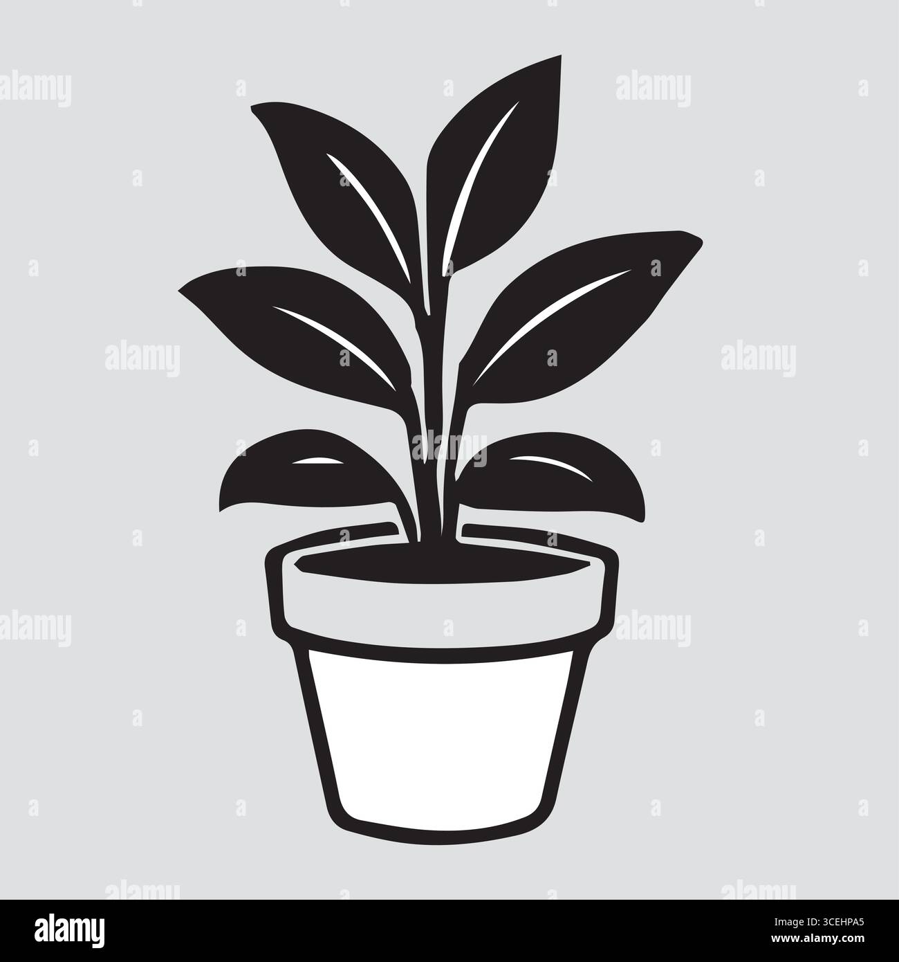 Black outline plant pot Stock Vector Images - Alamy