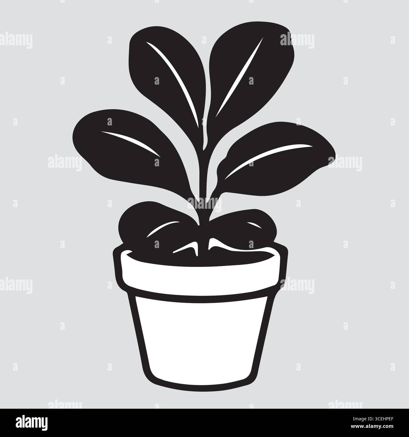 Black outline plant pot Stock Vector Images - Alamy