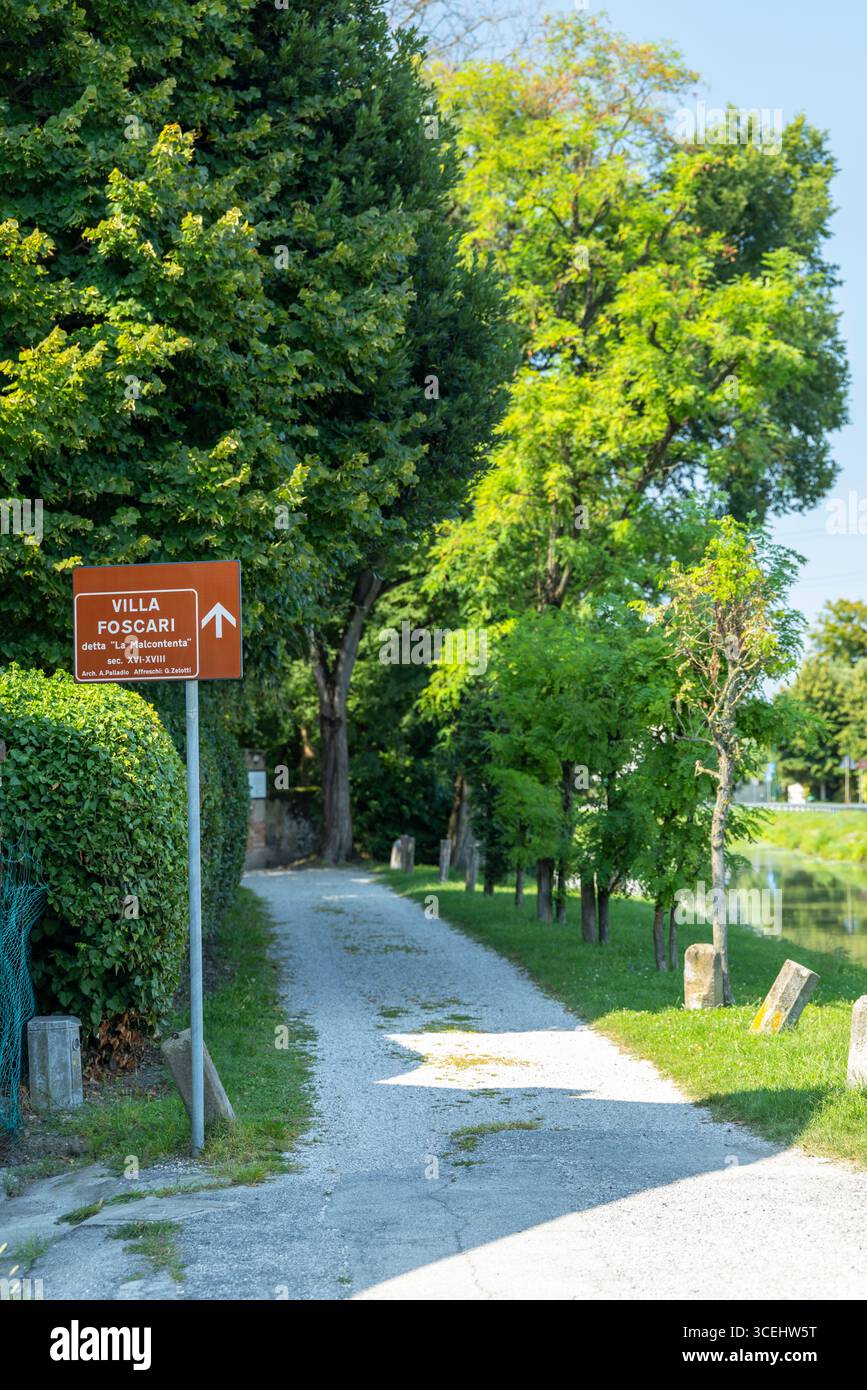 Gravel path leading to Villa Foscari, also known as La Malcontenta, a ...