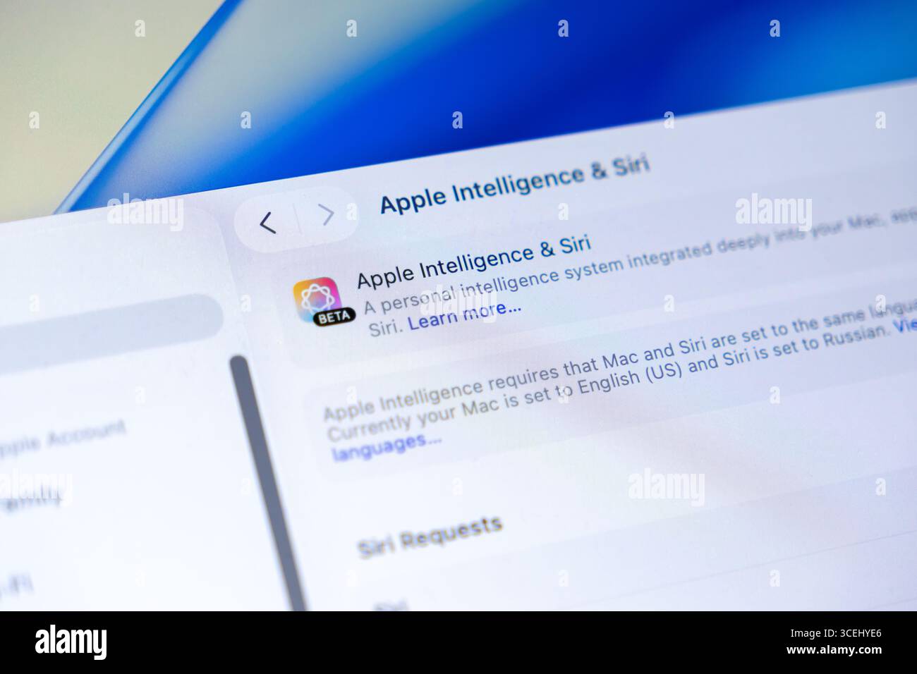 Poznan, Poland - August 15, 2025: Apple Intelligence & Siri preferences ...