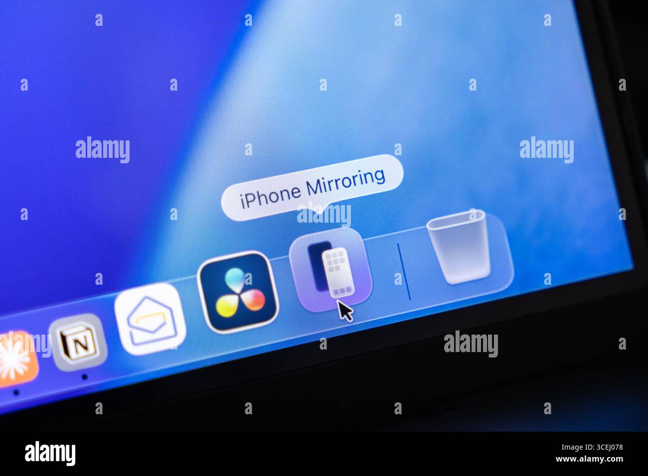 Poznan, Poland - August 15, 2025: iPhone Mirroring application, visible ...