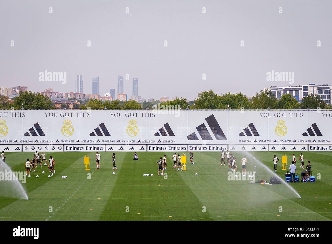A panoramic view of the Real Madrid fields during the training session ...