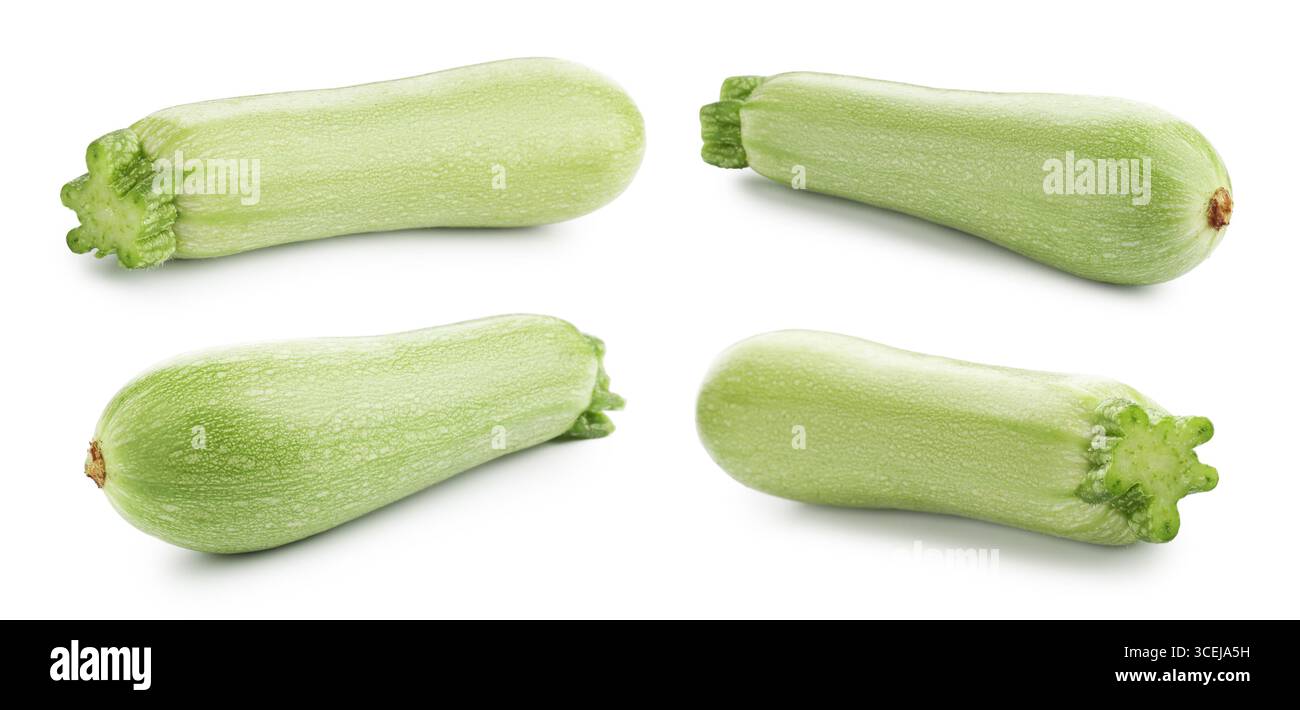 Fresh ripe zucchini isolated on white, set Stock Photo - Alamy