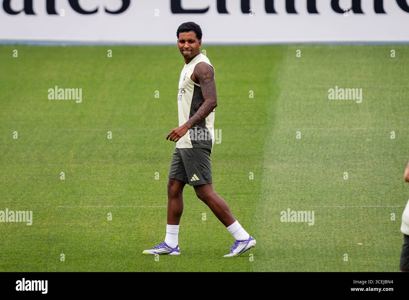 Rodrygo Goes of Real Madrid seen in action during the training session ...