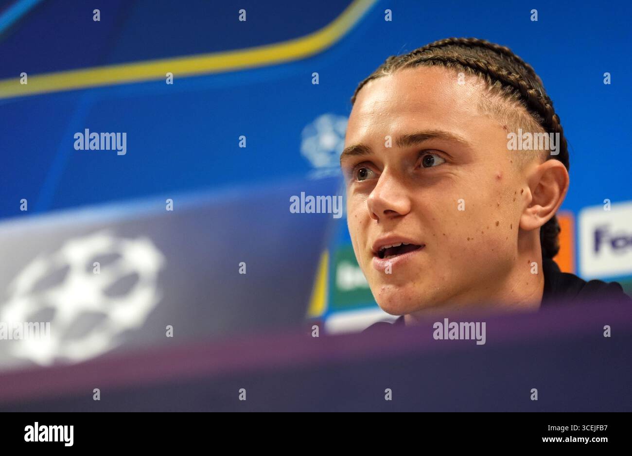 Rangers' Thelo Aasgaard during a press conference at Ibrox Stadium ...