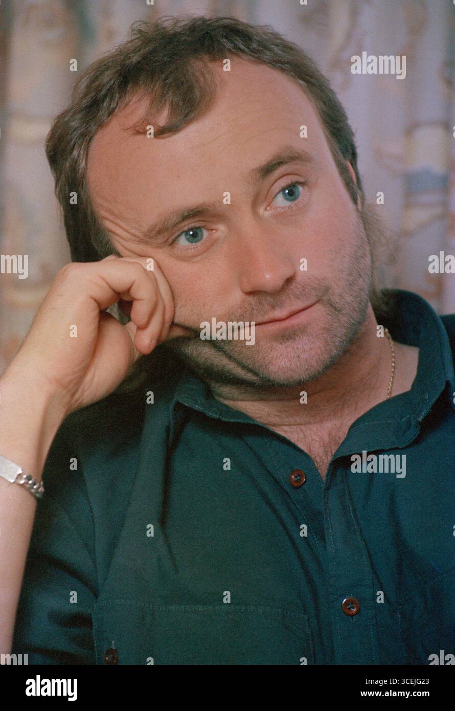 Musician Phil Collins during an interview at the Berkshire Place Hotel ...