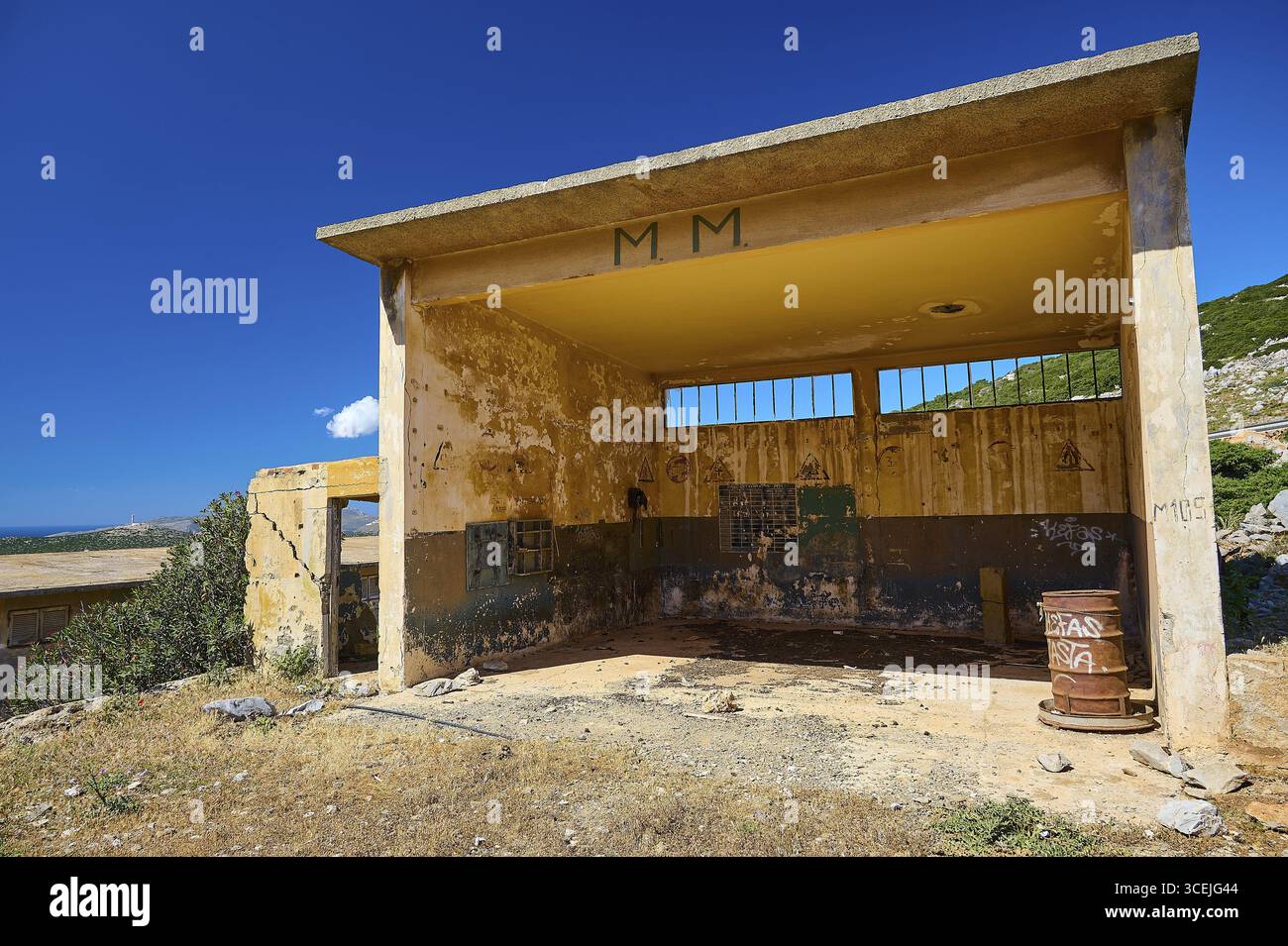 Open building with dilapidated charm and damaged walls, Lost Place, Old ...