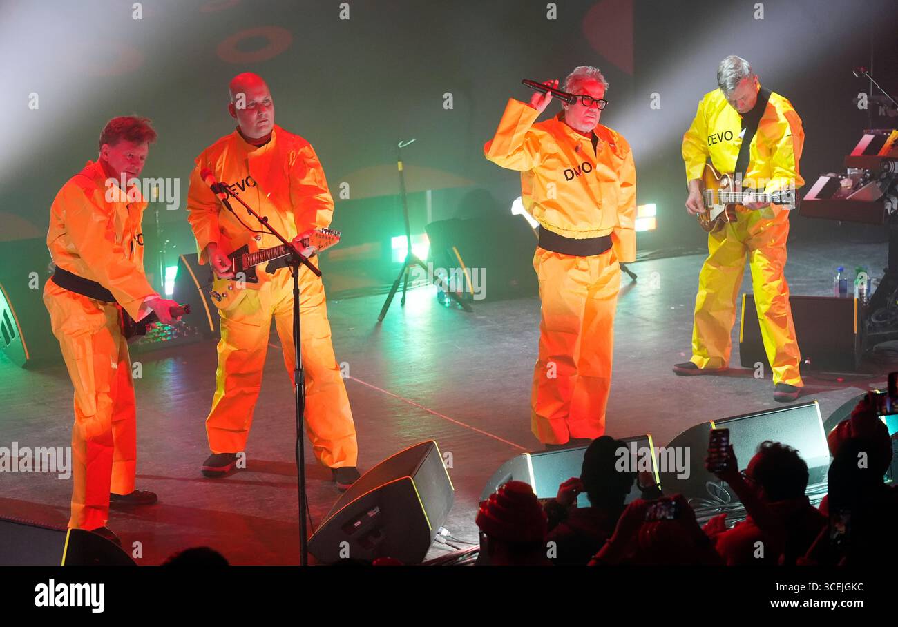 FILE - Gerald Casale, from left, Josh Hager, Mark Mothersbaugh and Bob ...