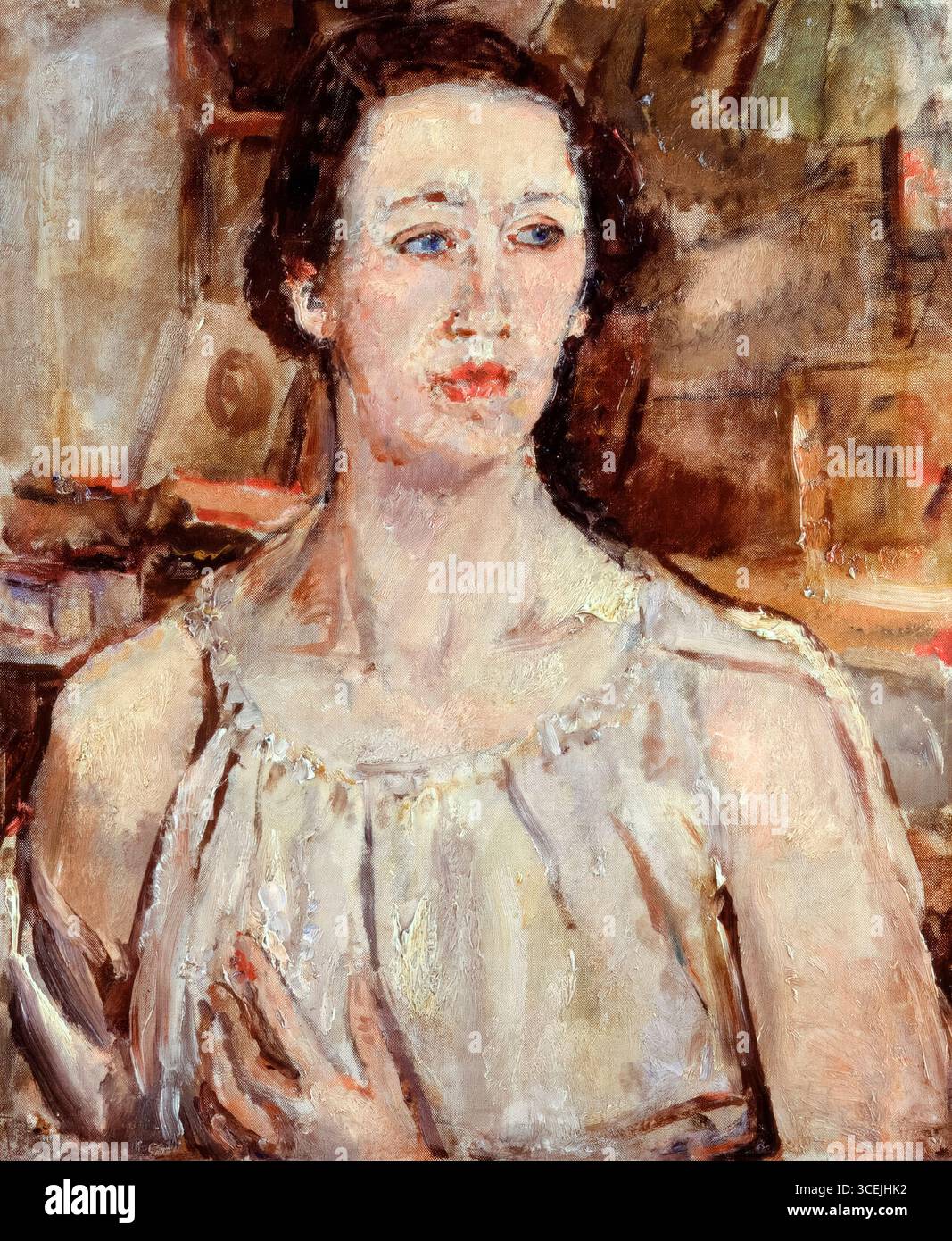 Dame Flora Robson (1902-1984), English actress, portrait painting in ...