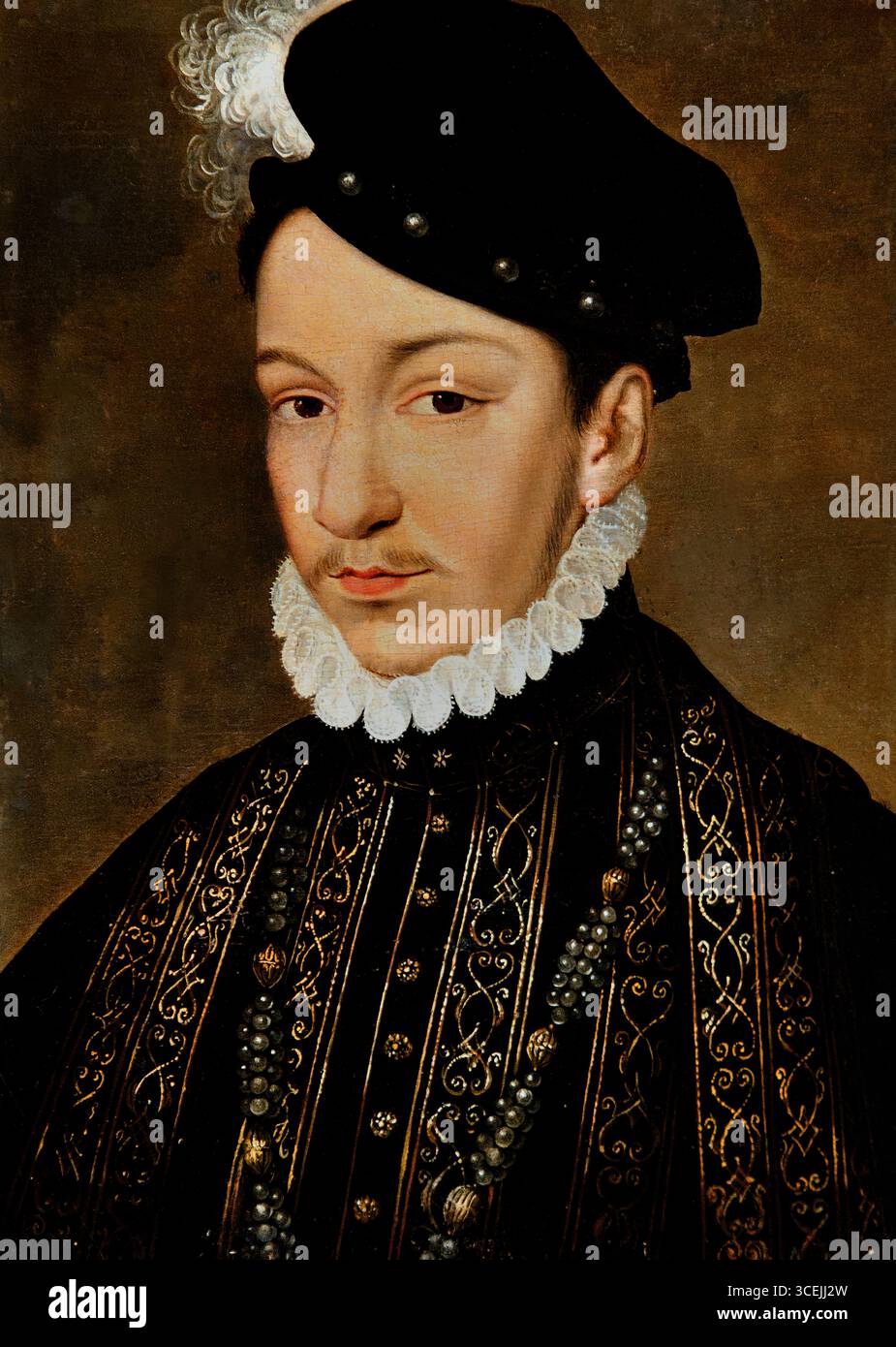 Portrait of Charles IX King Roi of France 1550-74 by Clouet, Francois ...