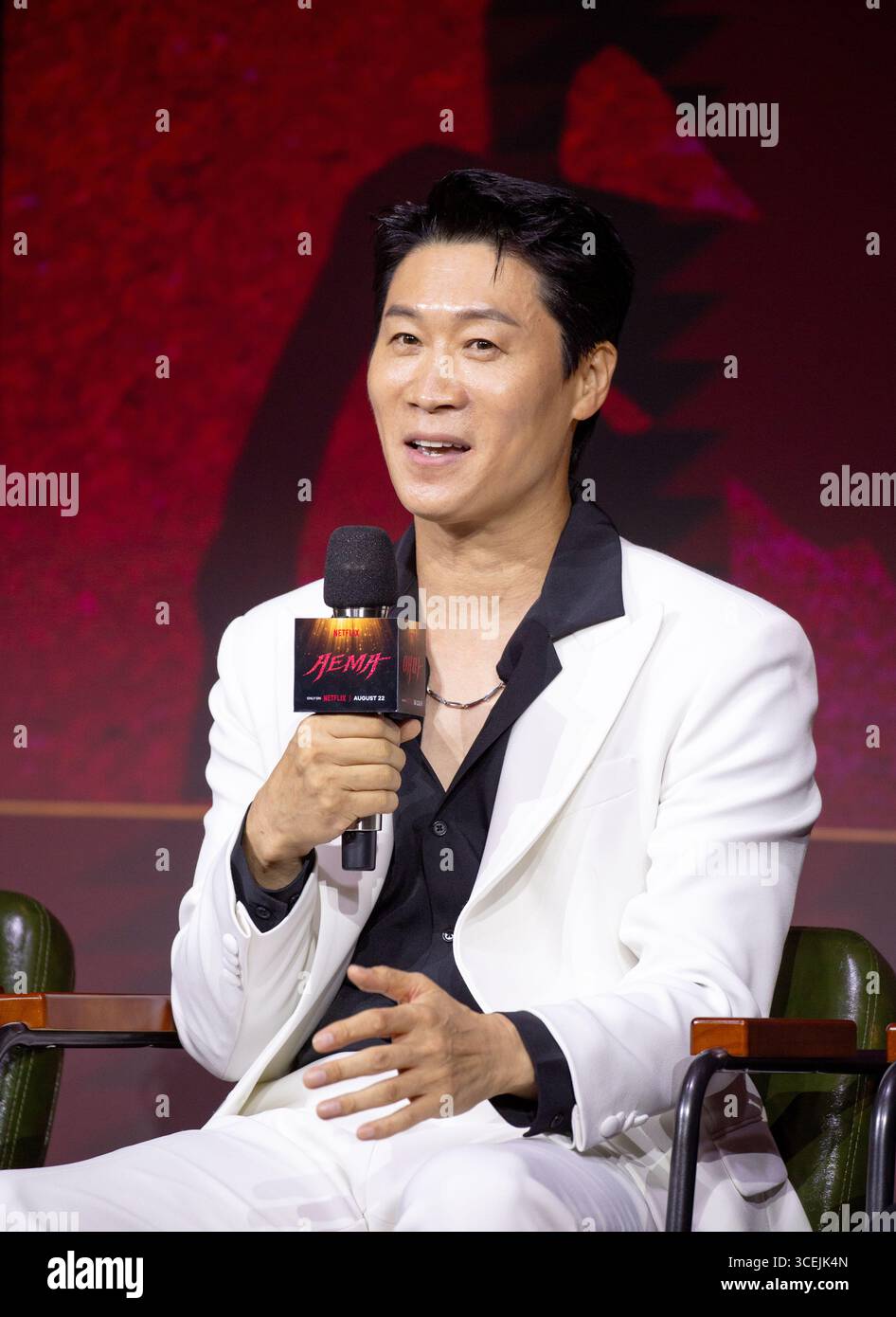 Jin Sun-Kyu, Aug 18, 2025 : Actor Jin Sun-Kyu attends a press conference for Netflix's new ...