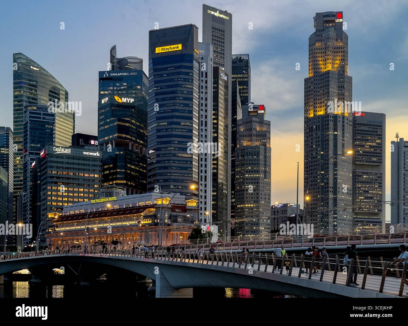 A stunning view of the Singapore skyline captured at dusk in September ...