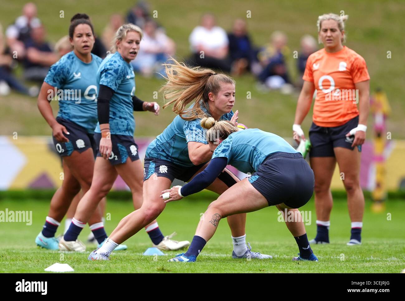 England's Zoe Harrison (centre) during a training session at Durham ...