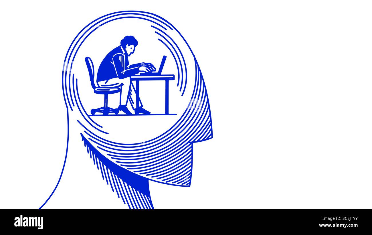 Illustration man head with tiny man inside Cut Out Stock Images ...