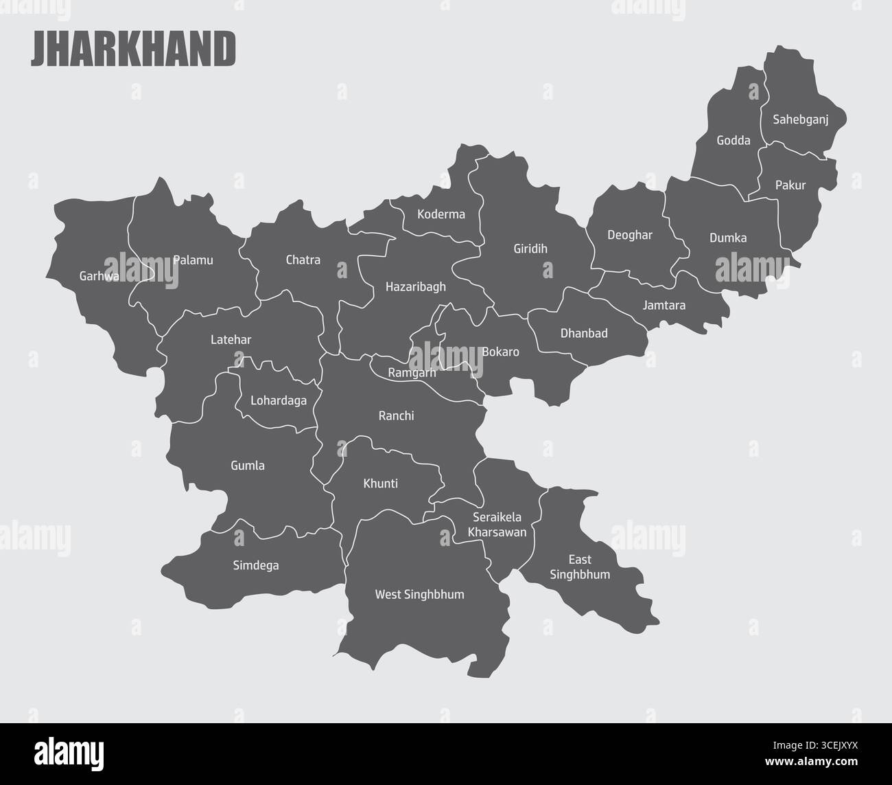 Jharkhand map hi-res stock photography and images - Alamy