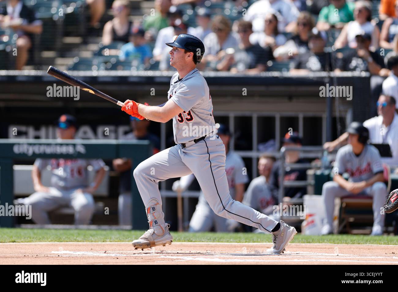CHICAGO, IL - AUGUST 13: Colt Keith #33 of the Detroit Tigers bats ...