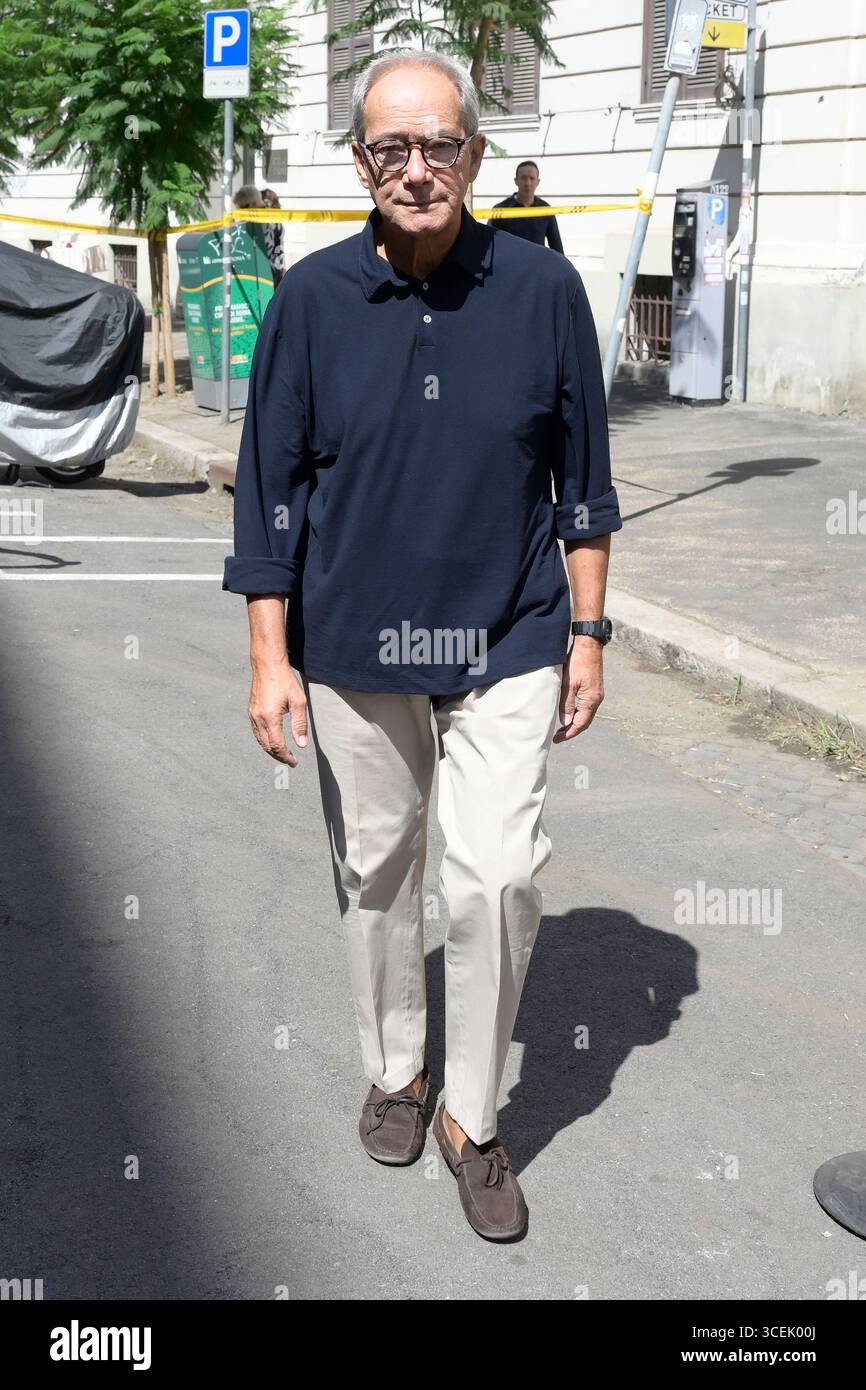 Fabrizio Maffei arrives at the chapel of rest during Pippo Baudo at the ...