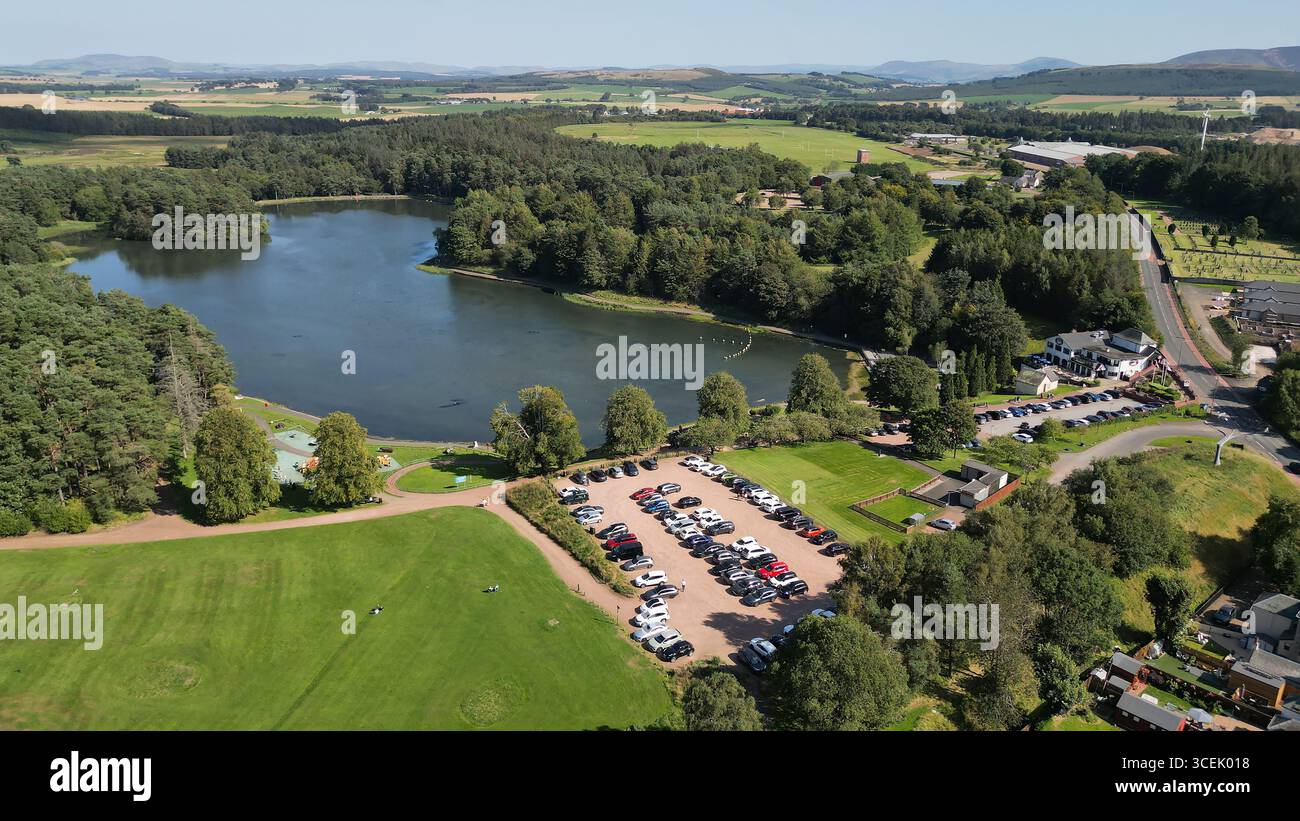 Aerial view of Lanark Loch, Lanark, South Lanarkshire, Scotland Stock ...