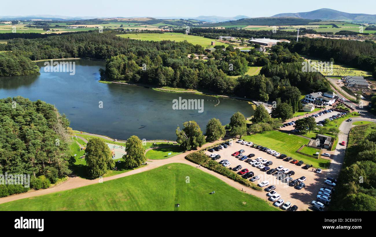Aerial view of Lanark Loch, Lanark, South Lanarkshire, Scotland Stock ...