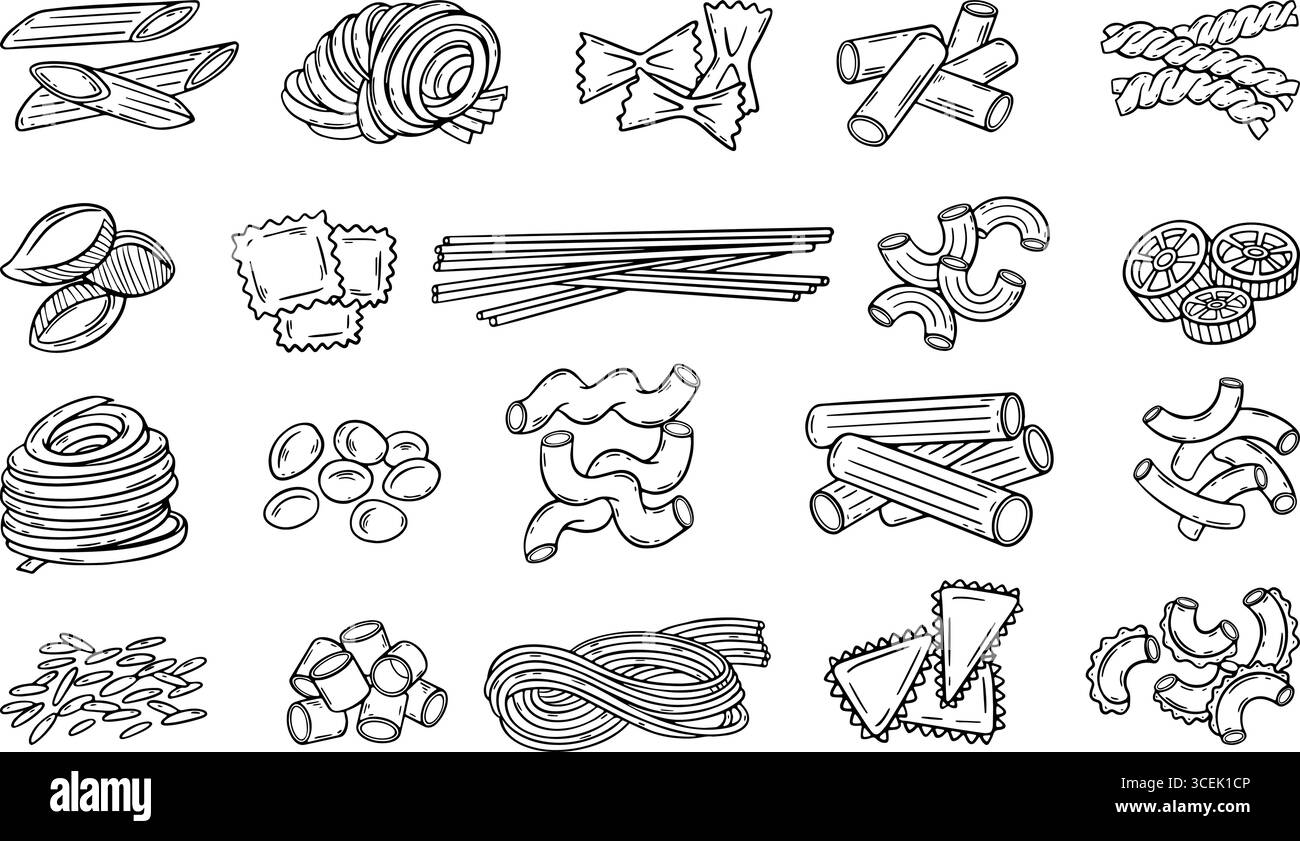 Penne rigatoni rigate pasta Stock Vector Images - Alamy