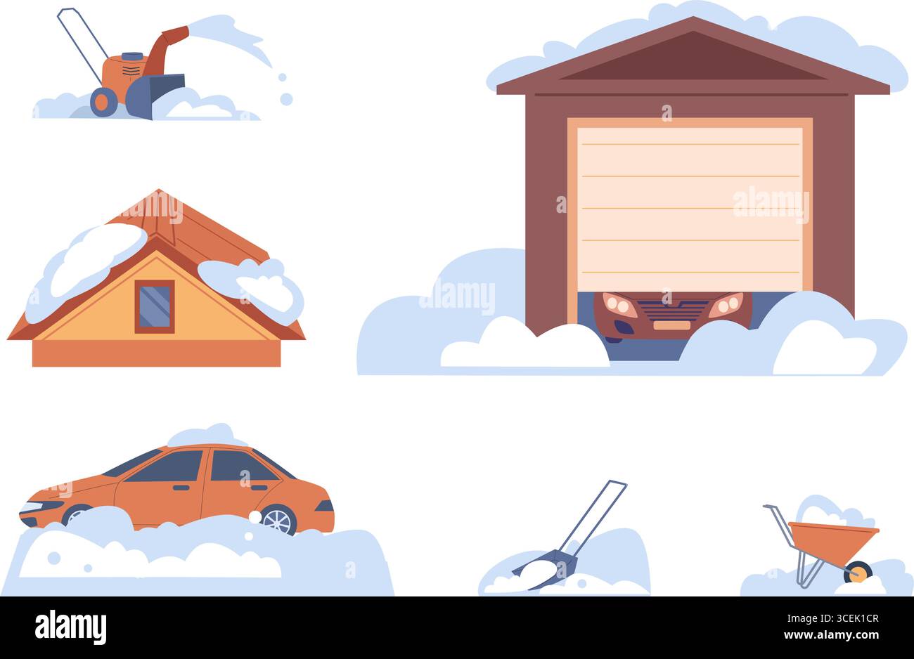 Snow sweeping Cut Out Stock Images & Pictures - Alamy