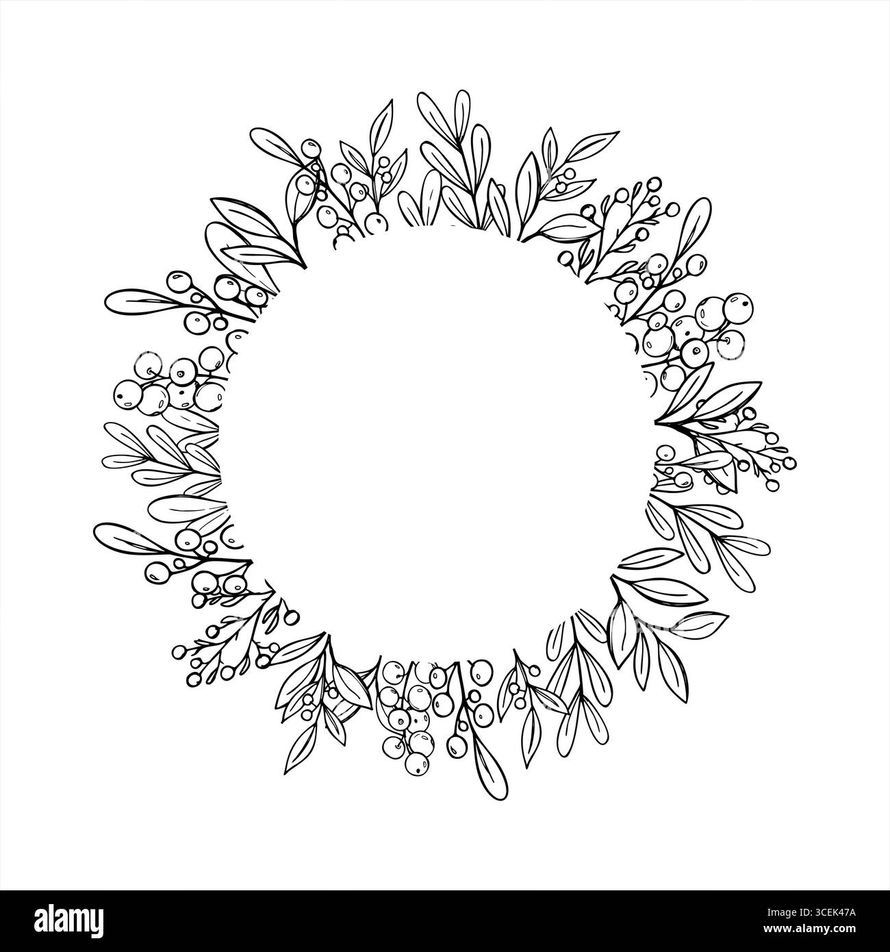 Berry and greenery Black and White Stock Photos & Images - Alamy