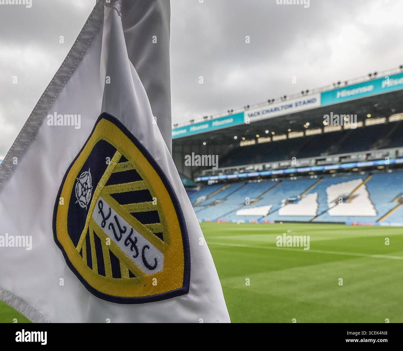 A LUFC corner flag during the Premier League match Leeds United vs ...