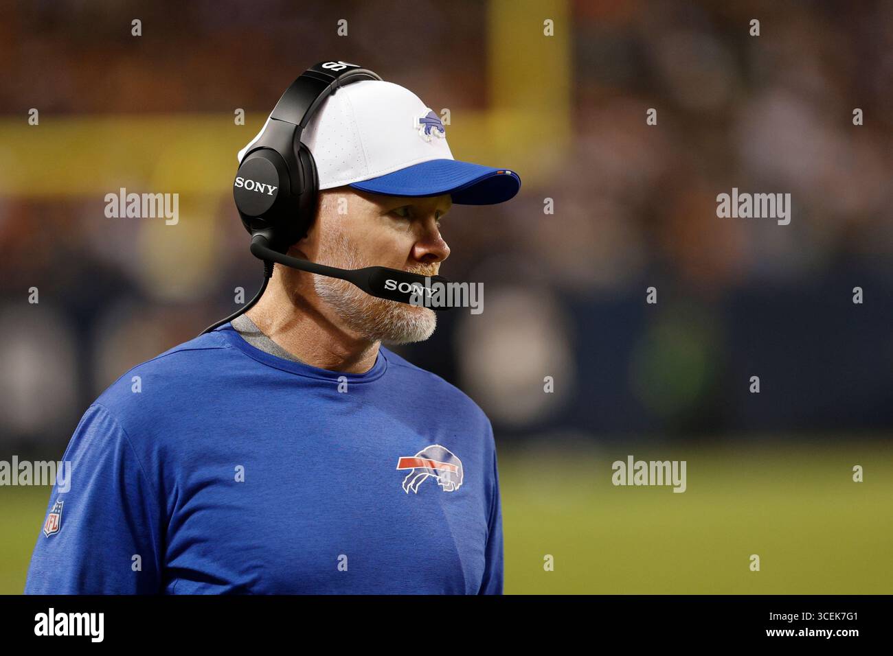 Buffalo Bills head coach Sean McDermott looks on from the sidelines ...