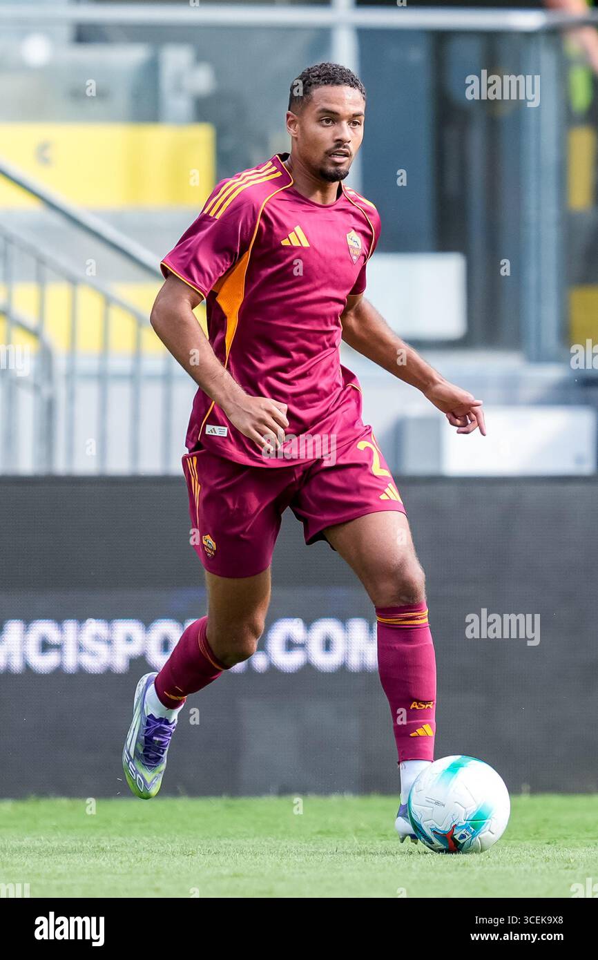 Devyne Rensch of AS Roma in action during the Pre-Season friendly match ...
