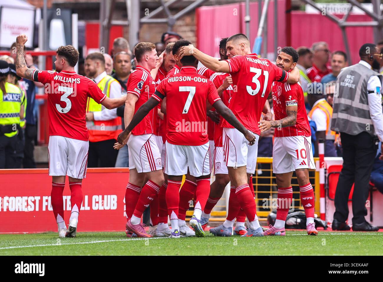 Nottingham Forest players celebrate their opening goal 1-0 during the ...