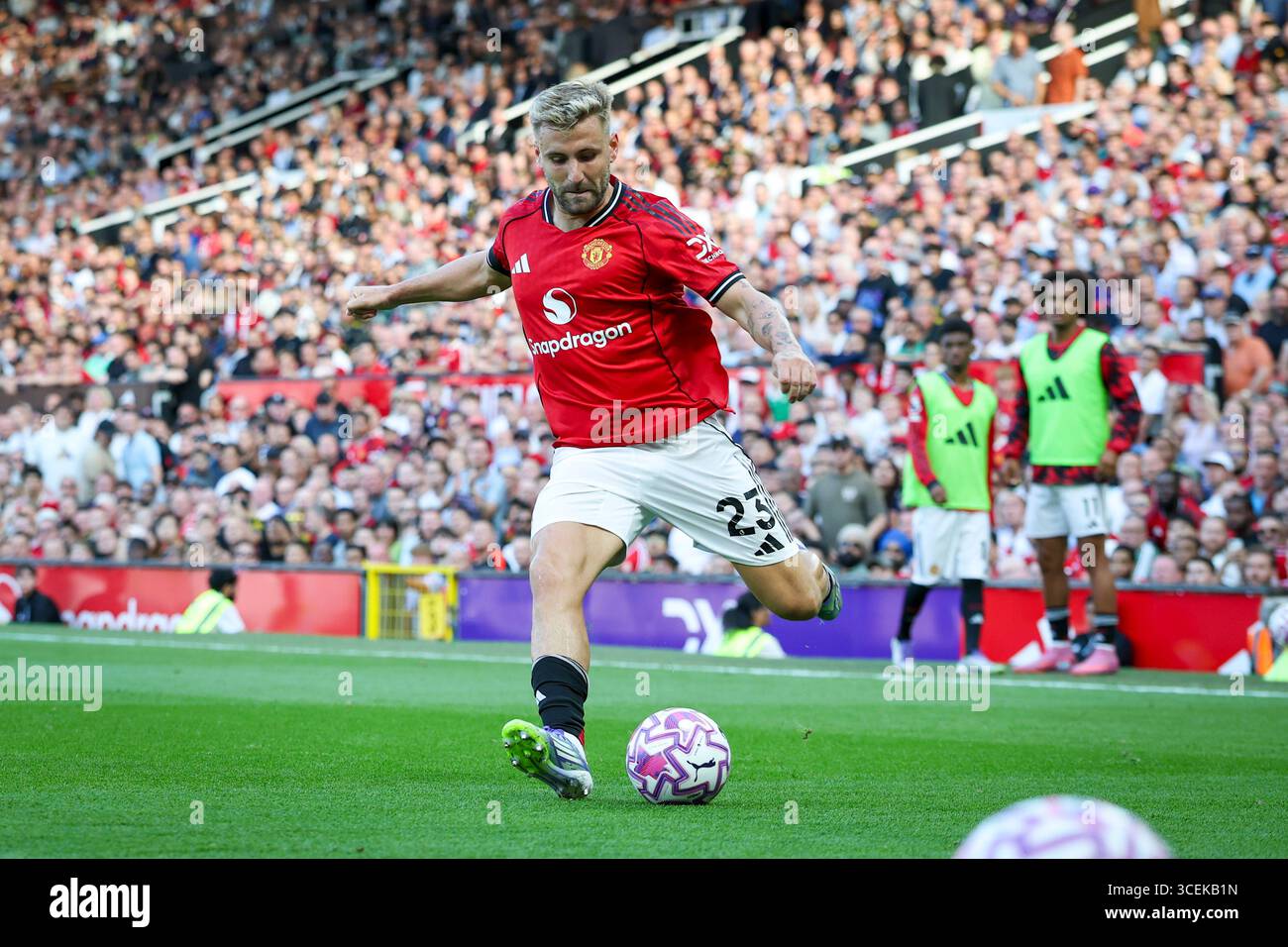 Manchester United defender Luke Shaw (23) during the Manchester United ...
