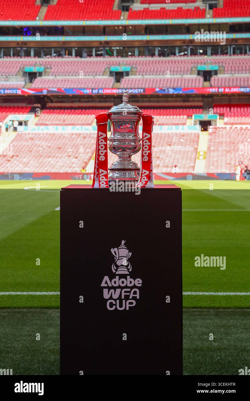 The Womens FA Cup trophy on display before the Crystal Palace FC v ...