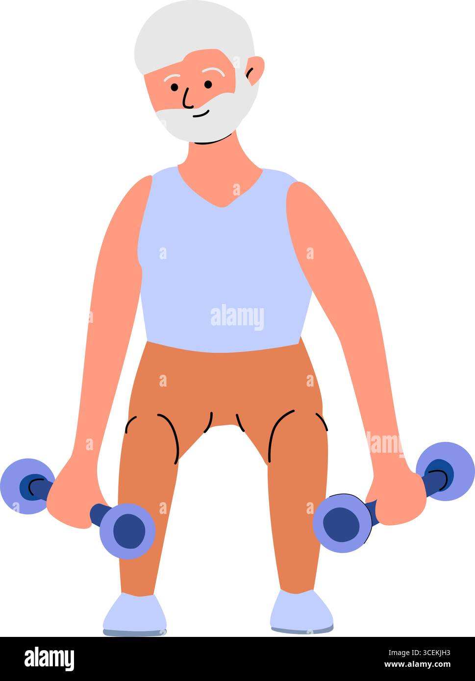 Senior man exercising Stock Vector Images - Alamy