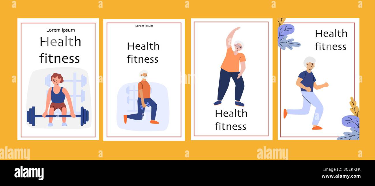 Diverse fitness posters featuring health activities for various age ...