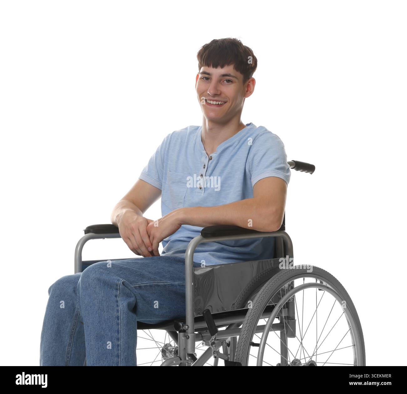 Happy disabled young man in Cut Out Stock Images & Pictures - Alamy