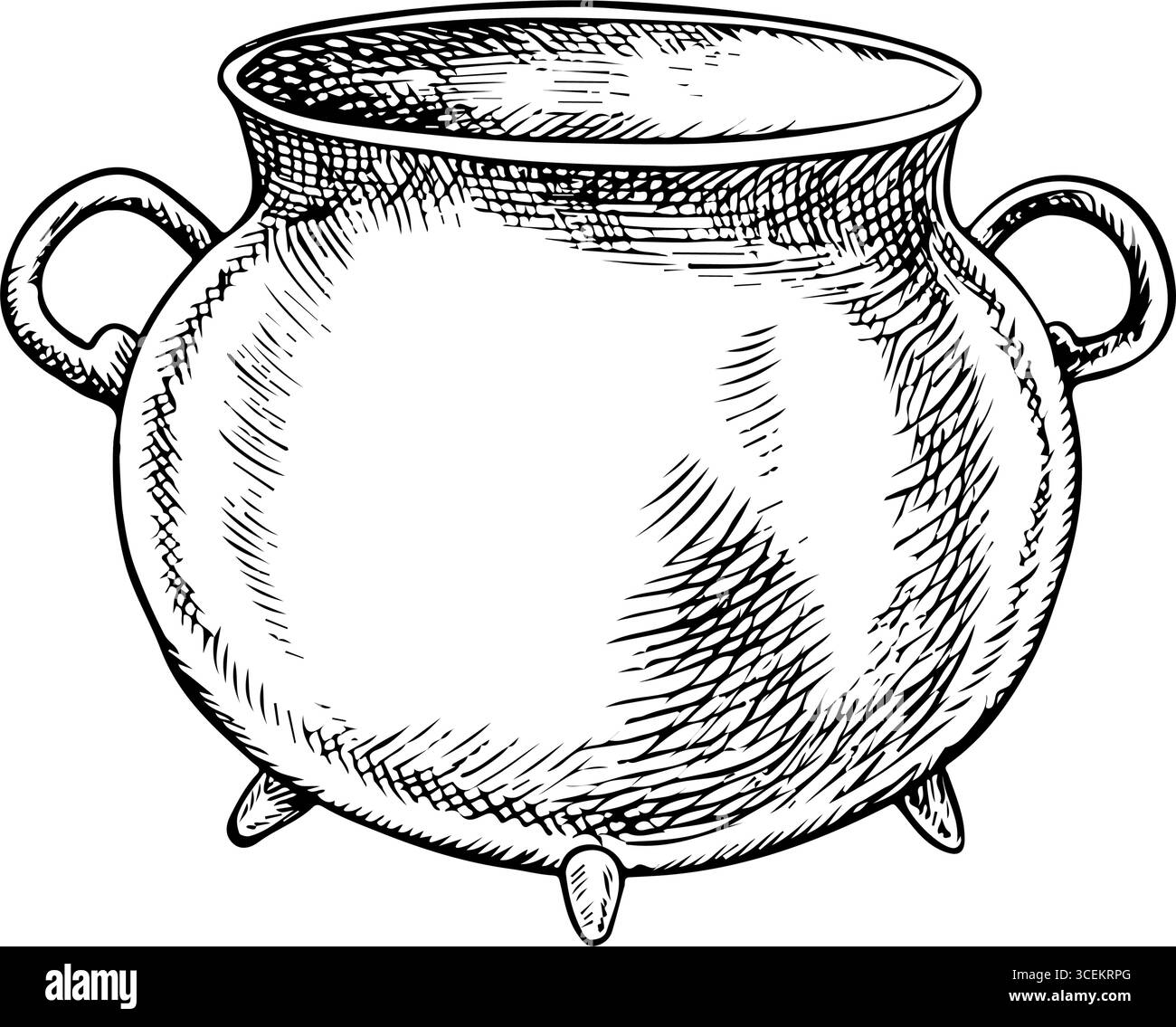 Witch cauldron engraving Black and White Stock Photos & Images - Alamy