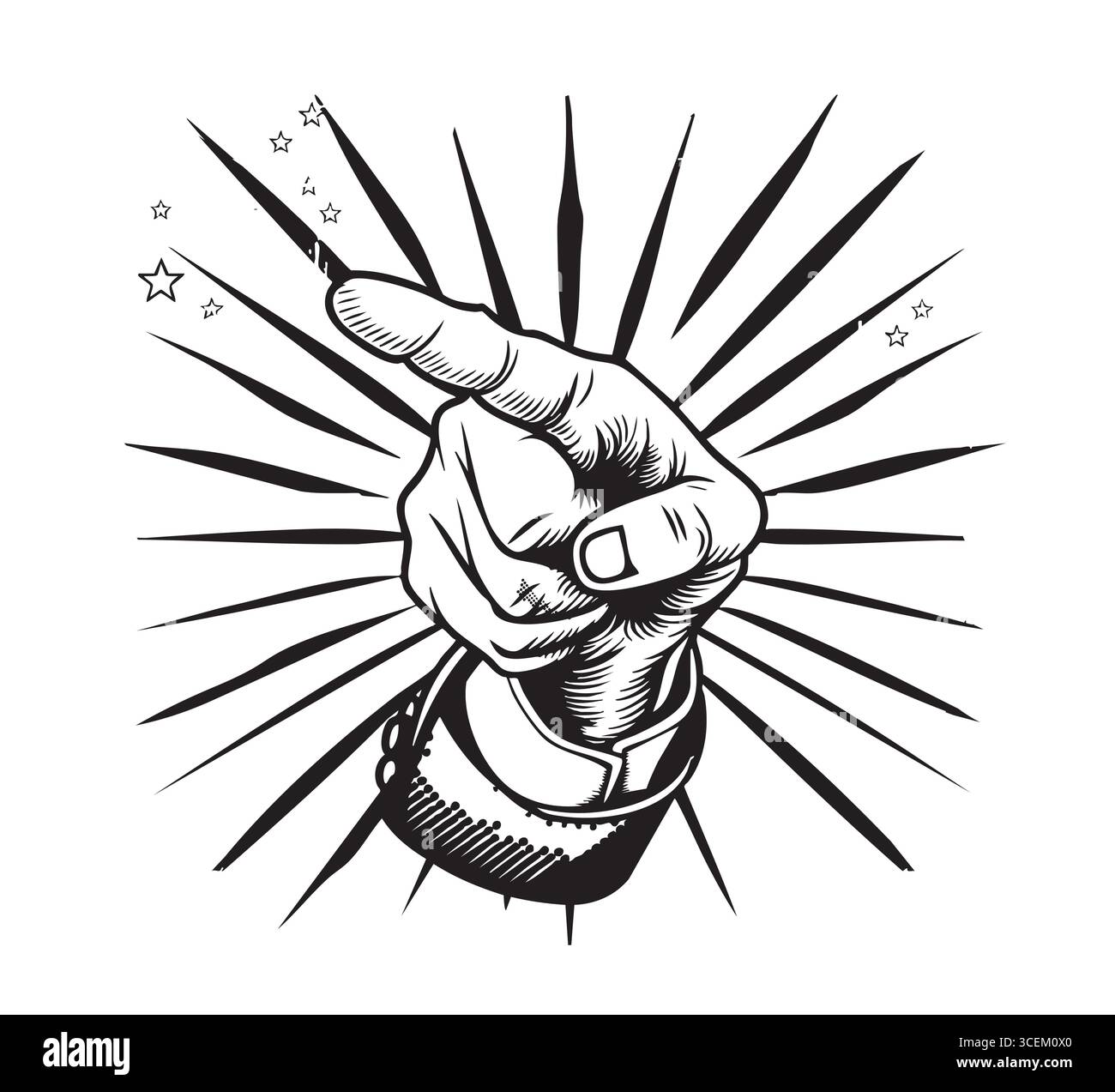 Pointing hand vintage Black and White Stock Photos & Images - Alamy
