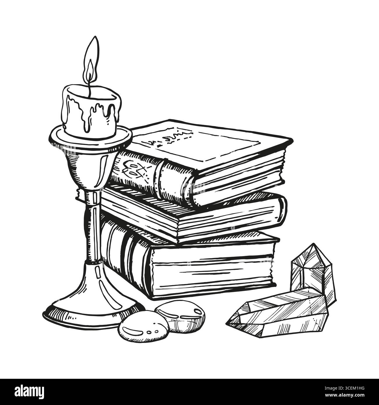 Magic hat engraving Stock Vector Images - Alamy