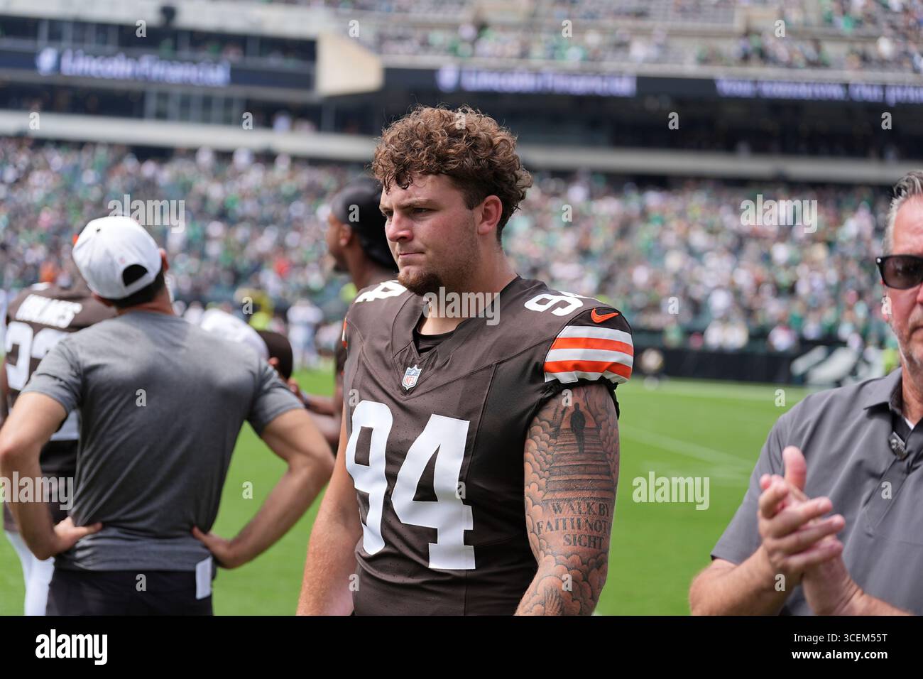 Cleveland Browns' Mason Graham in actionbefore an NFL preseason ...