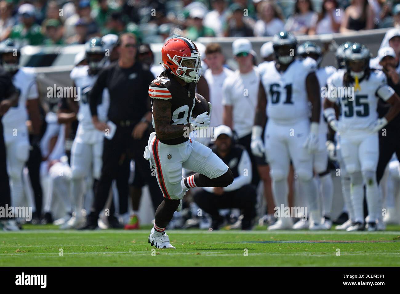 Cleveland Browns wide receiver Gage Larvadain in action during an NFL ...