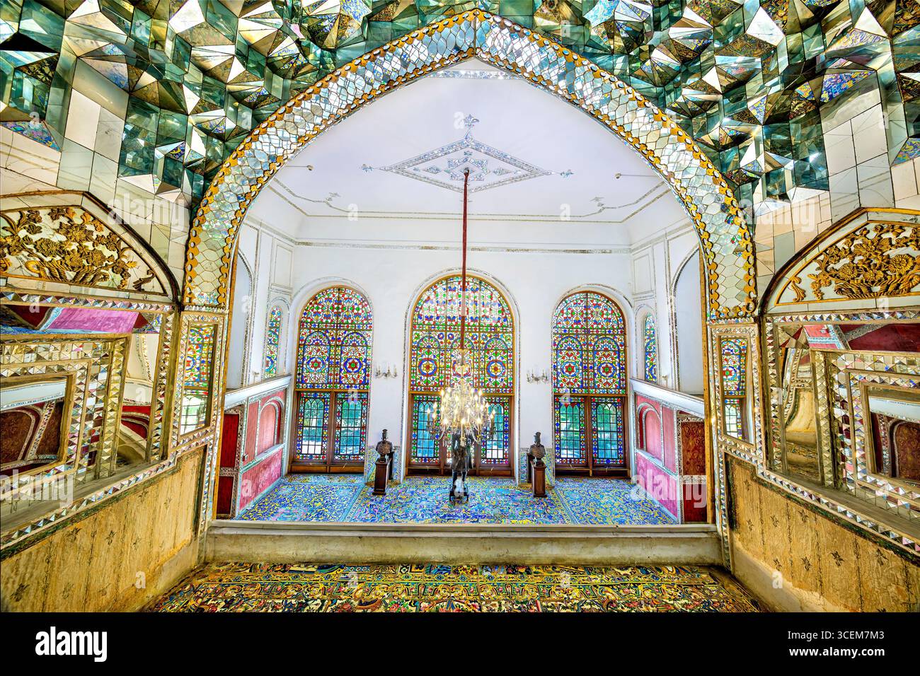 Diamond Hall, Golestan Palace, UNESCO site in Tehran, Iran. Dazzling ...