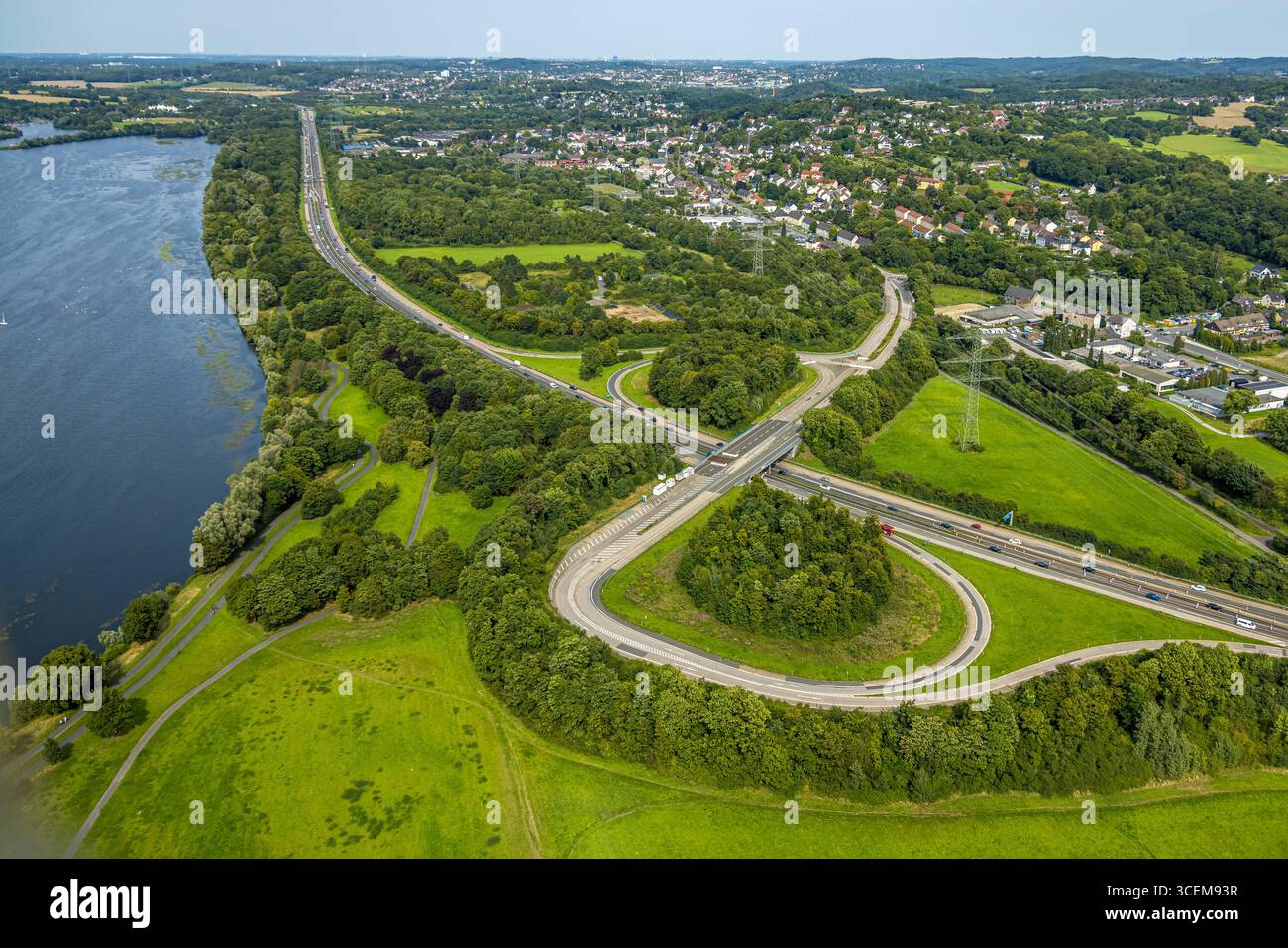 Luftbild, Sanierung der Anschlussstelle Witten-Herbede der Autobahn A43 ...