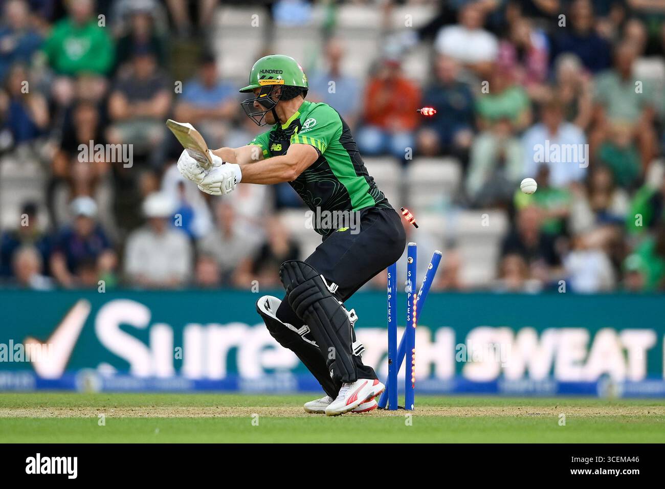 Southampton, UK, 18 August 2025. Laurie Evans of Southern Brave is ...