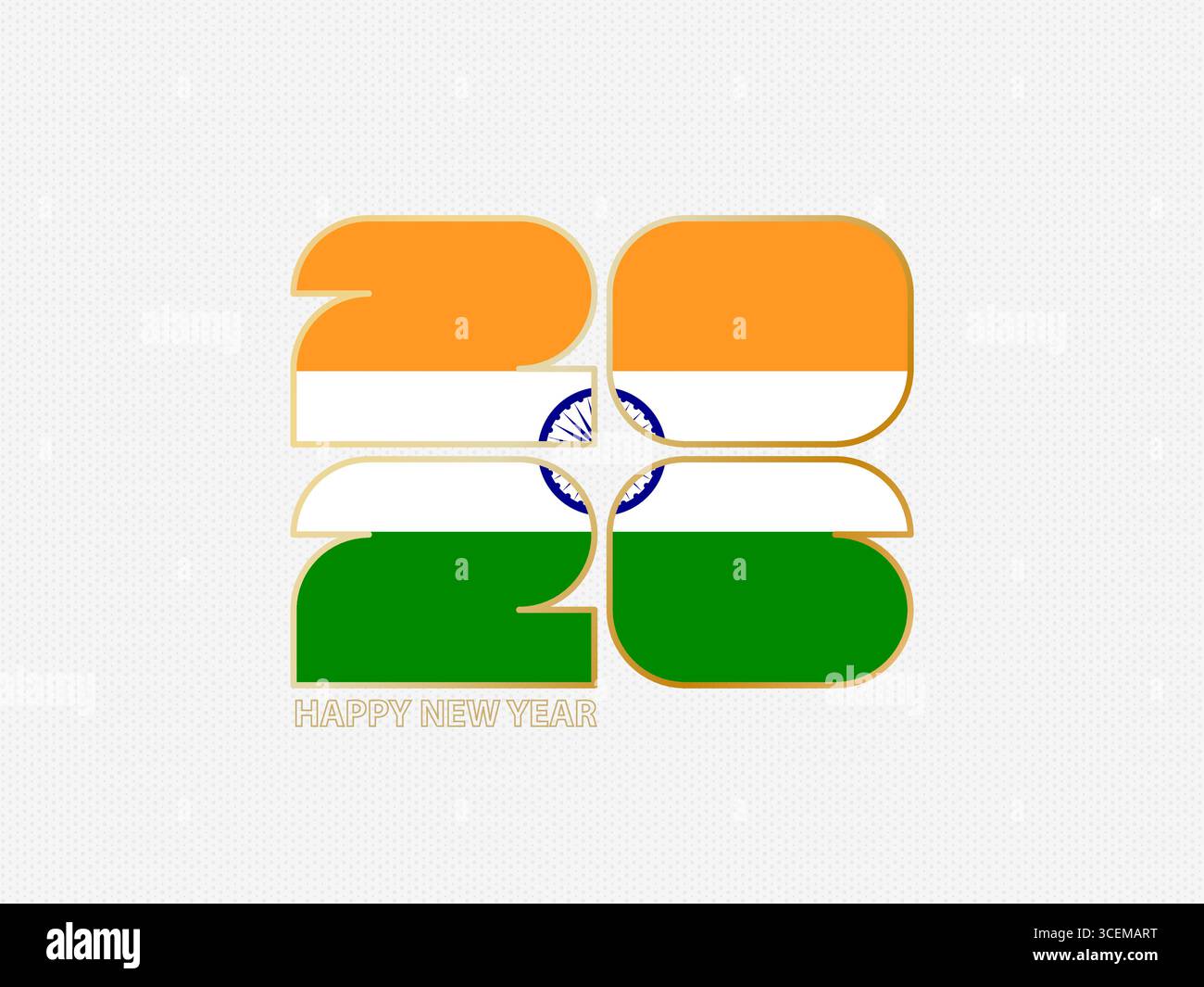 Abstract numbers 2026 with flag of India. Vector illustration Stock ...