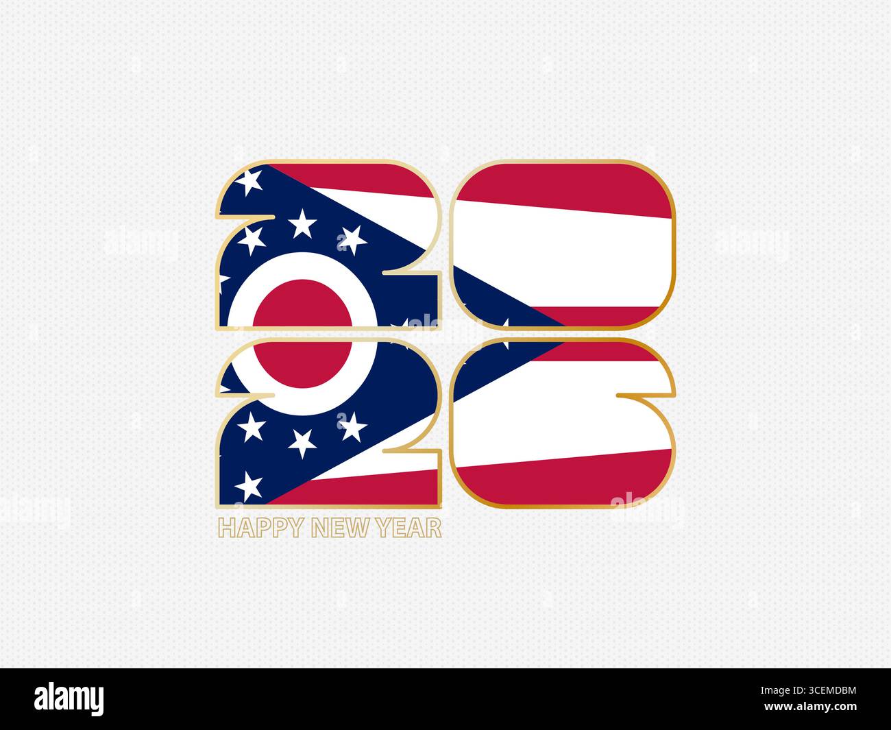 Abstract numbers 2026 with flag of Ohio. Vector illustration Stock ...