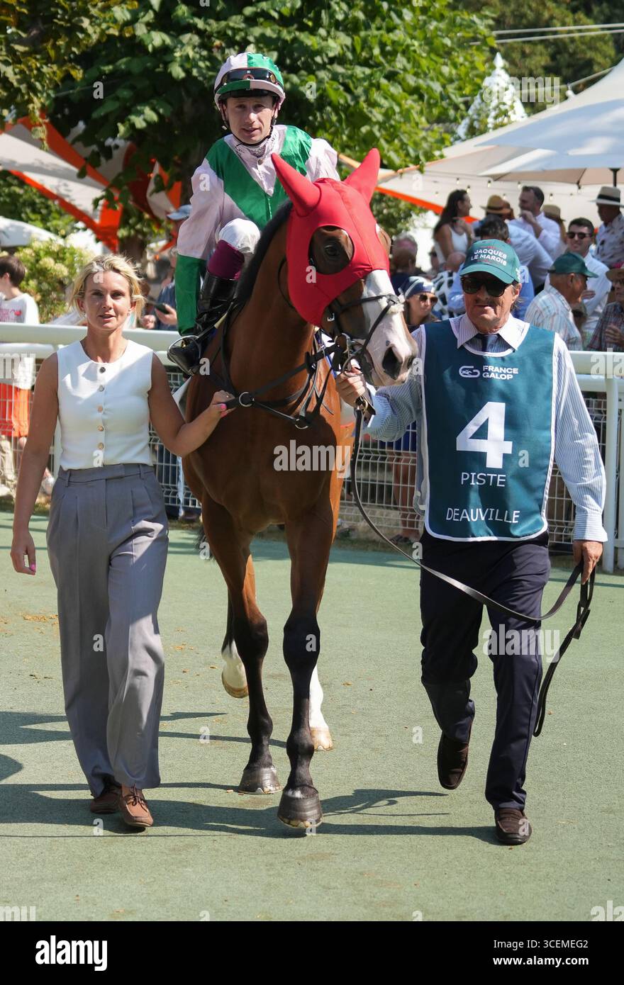 LAUREATE CROWN of OISIN MURPHYduring the 2025 THE AGA KHAN STUDS PRIX FRANCOIS BOUTIN on 17 ...