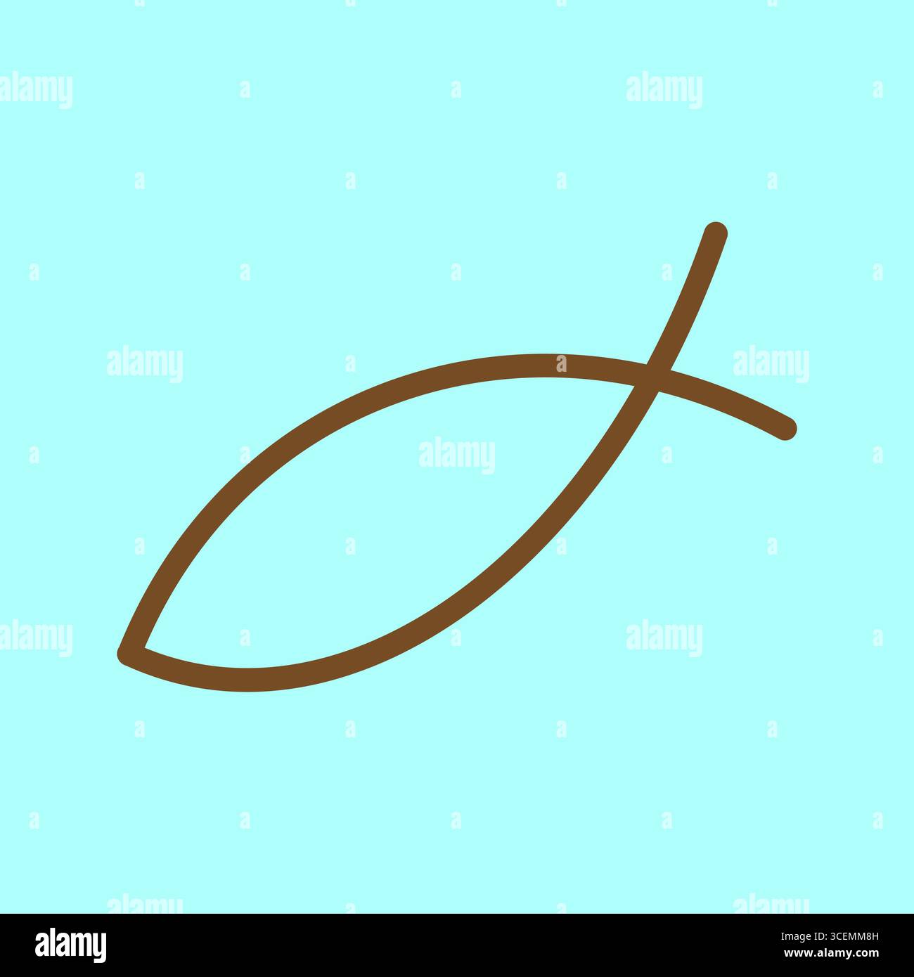 Jesus fish illustration. Christian symbol vector. Religious sign icon ...