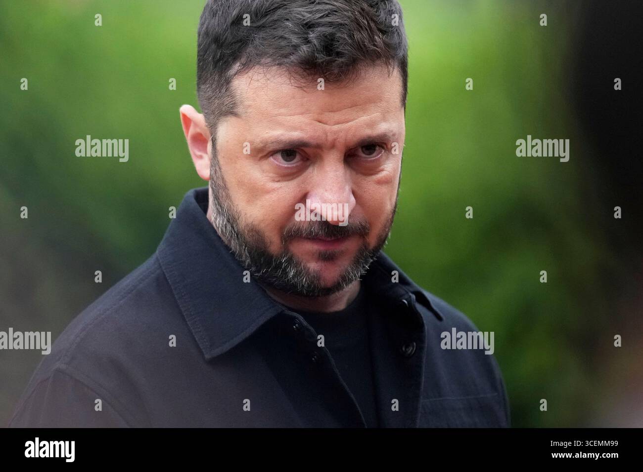 Ukraine's President Volodymyr Zelenskyy speaks in Lafayette Park ...